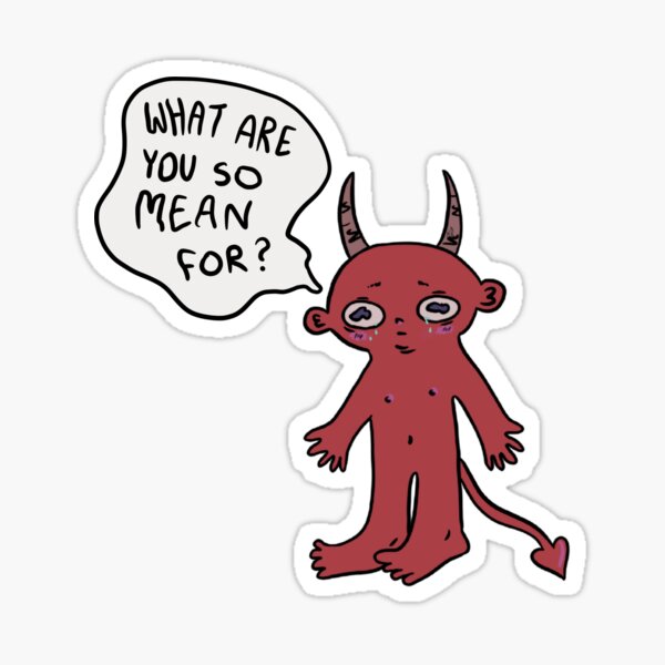 "Sad devil :(" Sticker for Sale by knifoo | Redbubble