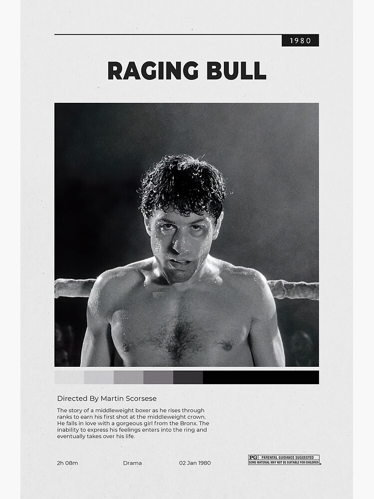 "Raging Bull movie 1980 Vintage Poster Raging Bull Minimalist Style ...