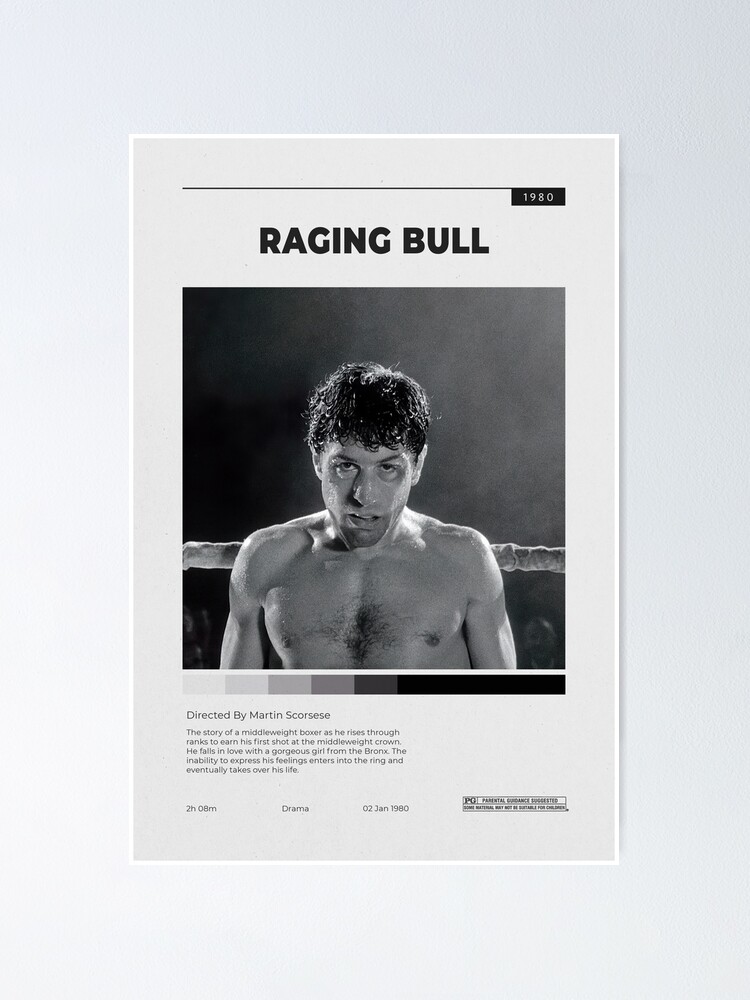 "Raging Bull movie 1980 Vintage Poster Raging Bull Minimalist Style ...