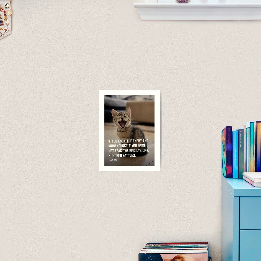 "Sun Tzu Cat Motivational Poster A2" Poster for Sale by PeterGDesign ...