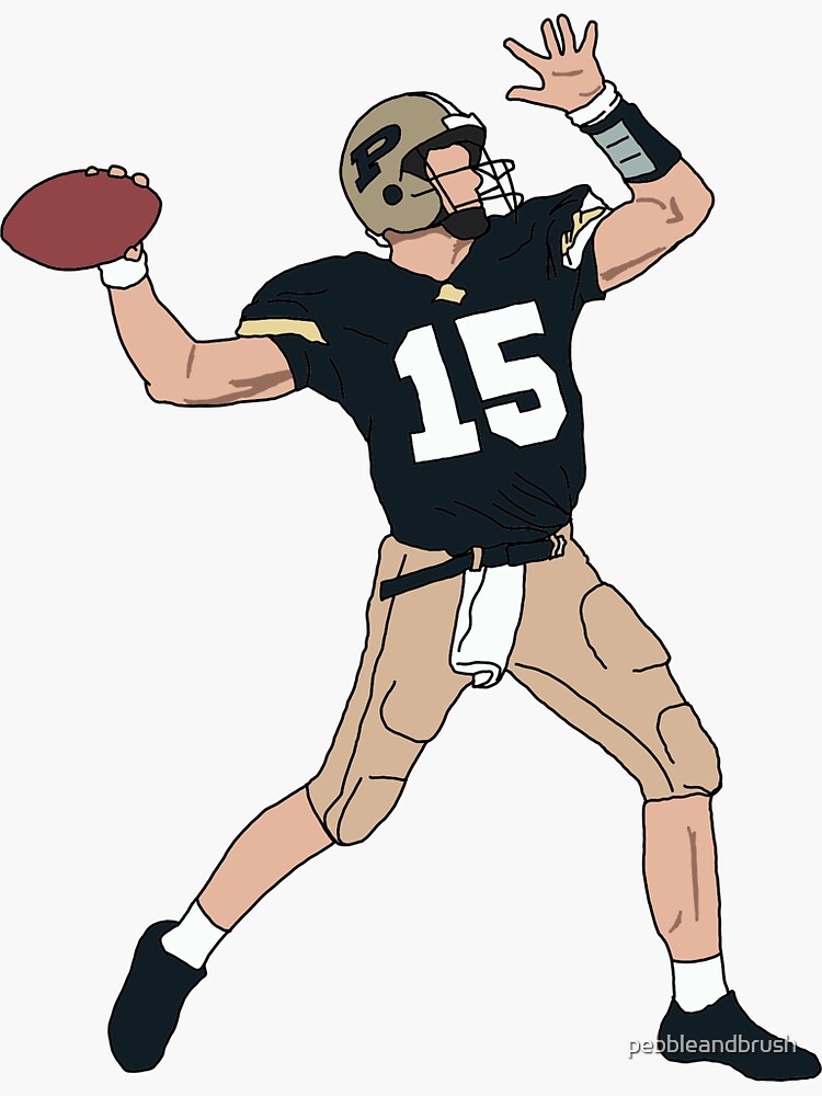 "drew brees purdue" Sticker for Sale by pebbleandbrush | Redbubble