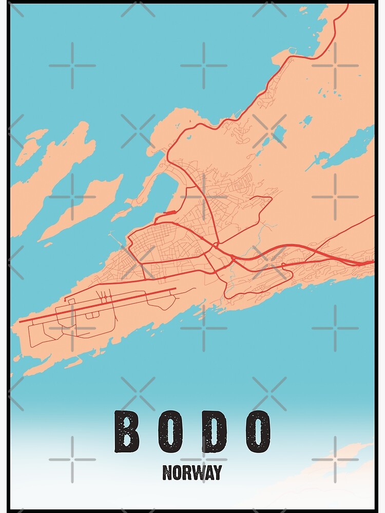 "Bodø map Norway" Photographic Print for Sale by PostersProf1 | Redbubble