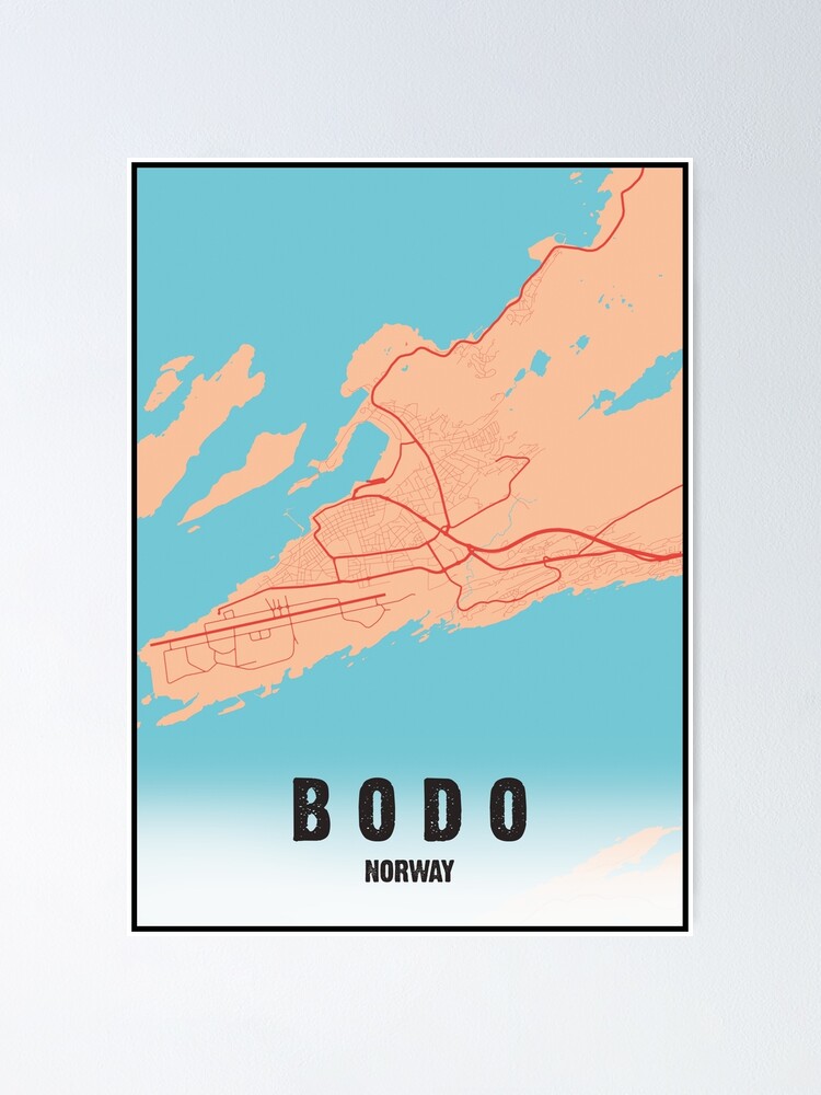 "Bodø map Norway" Poster by PostersProf1 | Redbubble