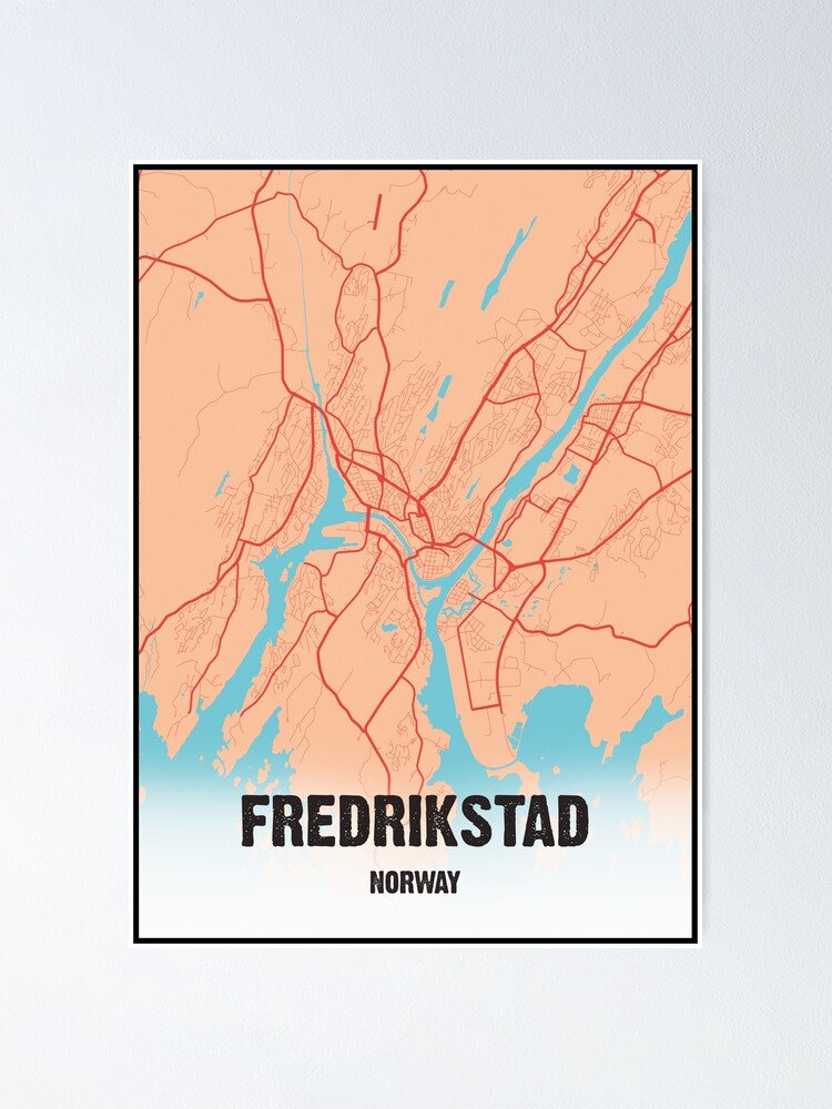 "Fredrikstad map Norway" Poster for Sale by PostersProf1 | Redbubble