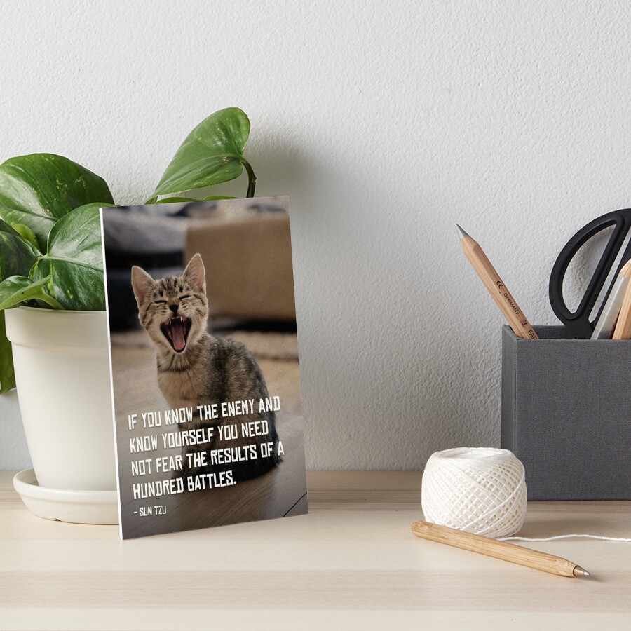 "Sun Tzu Cat Motivational Poster A2" Poster for Sale by PeterGDesign ...