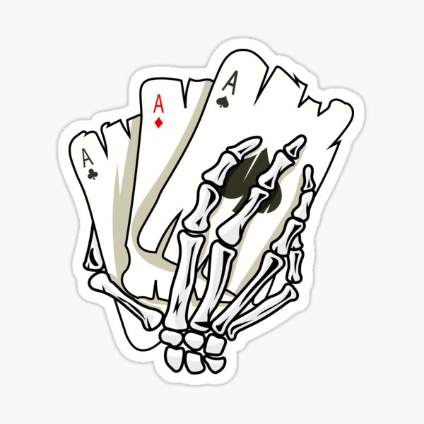"Poker cards, hand bones " Sticker for Sale by Slavic1991 | Redbubble