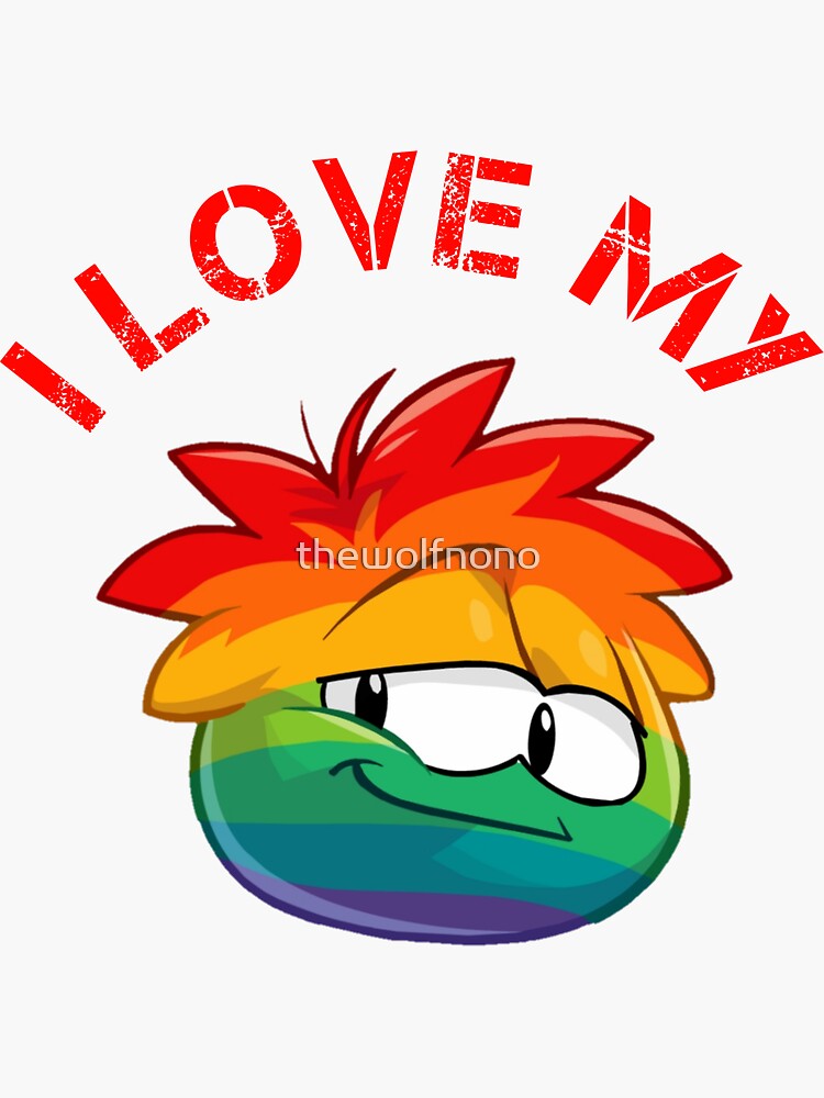 "RAINBOW Puffle, Cute Puffles funny Puffle " Sticker for Sale by ...