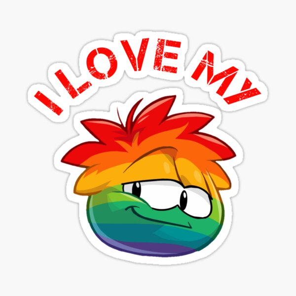 "RAINBOW Puffle, Cute Puffles funny Puffle " Sticker for Sale by ...