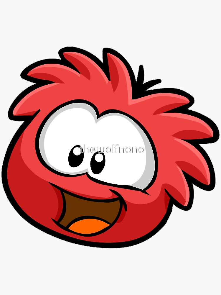 "Red Puffle, Cute Puffle funny red puffle " Sticker for Sale by ...