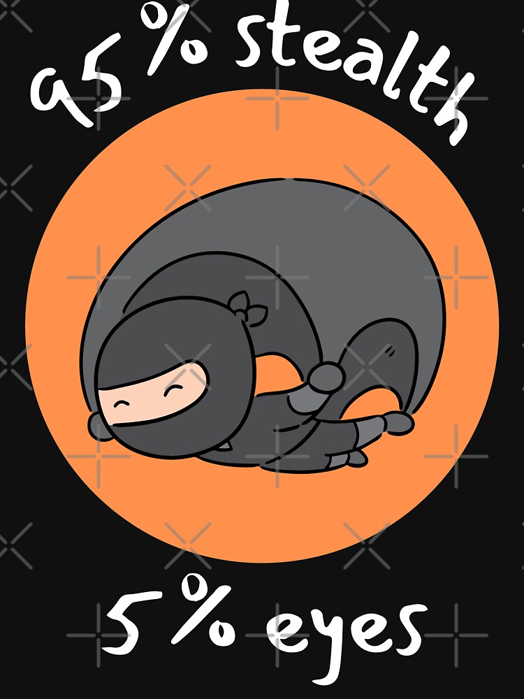 "Spy Stealth Ninja Falling Parachute Orange Background" T-shirt for ...