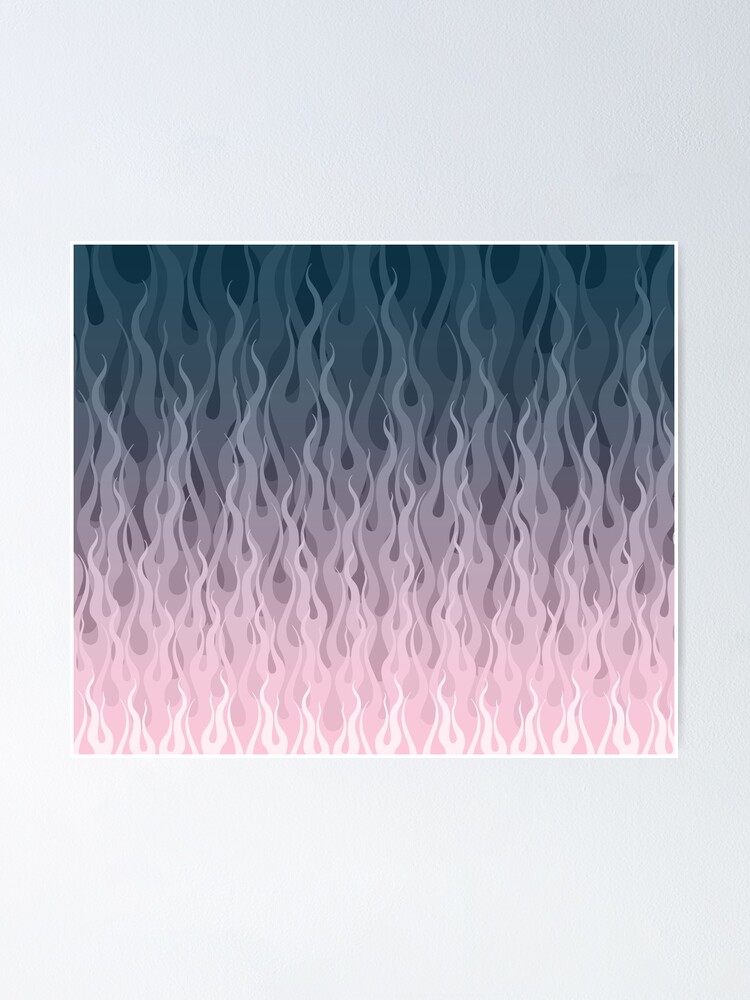 Póster «Fuego y llamas ardientes rosas y azules» de MariCG | Redbubble