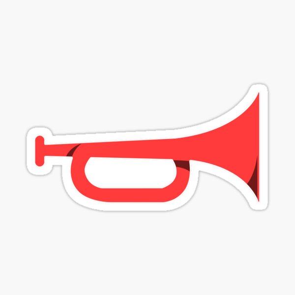 "Bugle Logo - White outline" Sticker for Sale by BugleGraphics | Redbubble