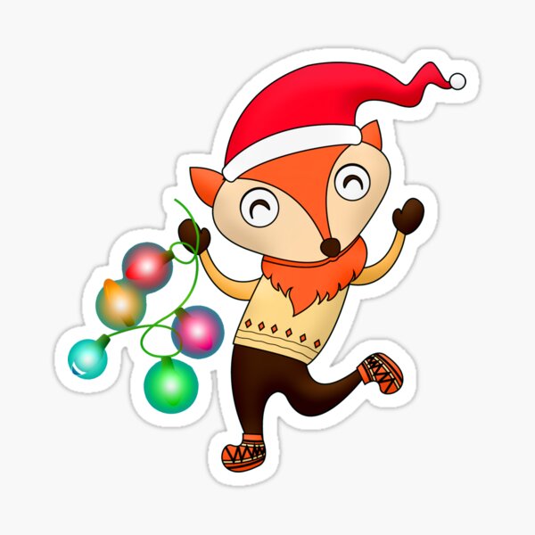 "Happy Fox" Sticker by FLAMIN-GO | Redbubble