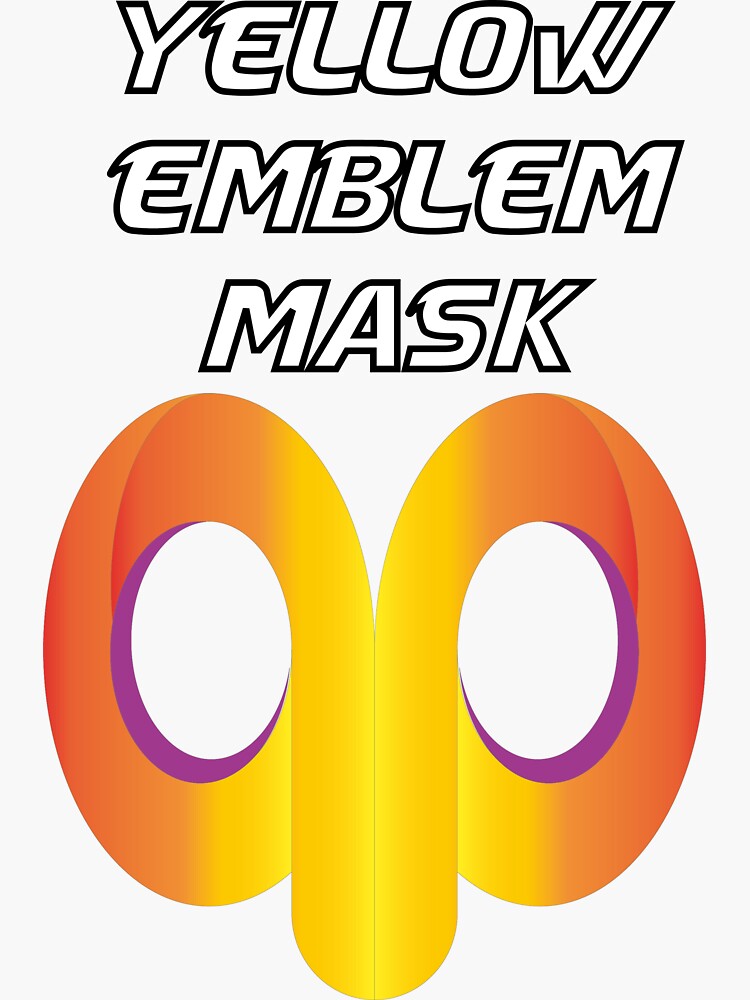 "yellow emblem mask" Sticker by yowinpro | Redbubble