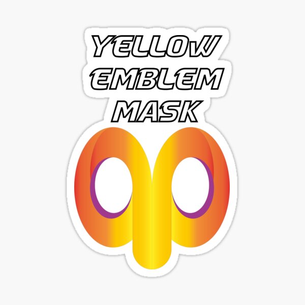 "yellow emblem mask" Sticker by yowinpro | Redbubble