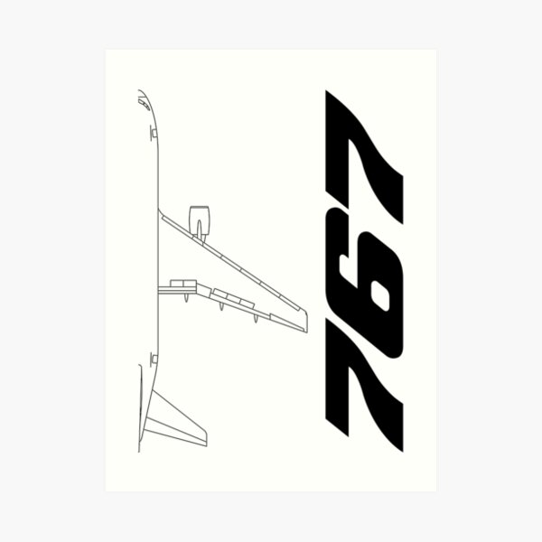"Boeing 767 Black Top View" Art Print for Sale by magazinecombate ...