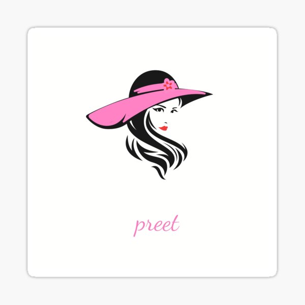 "Lovely little girl design pinky colour. Preet design. " Sticker for ...