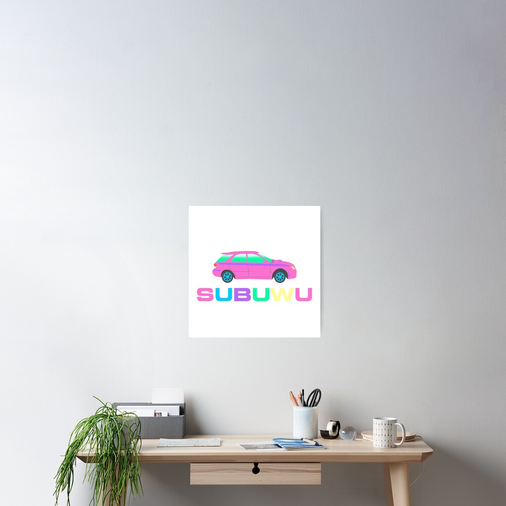 "Subuwu Subaru Pastel Aesthetic Kawaii Decal WRX Vaporwave" Poster by ...