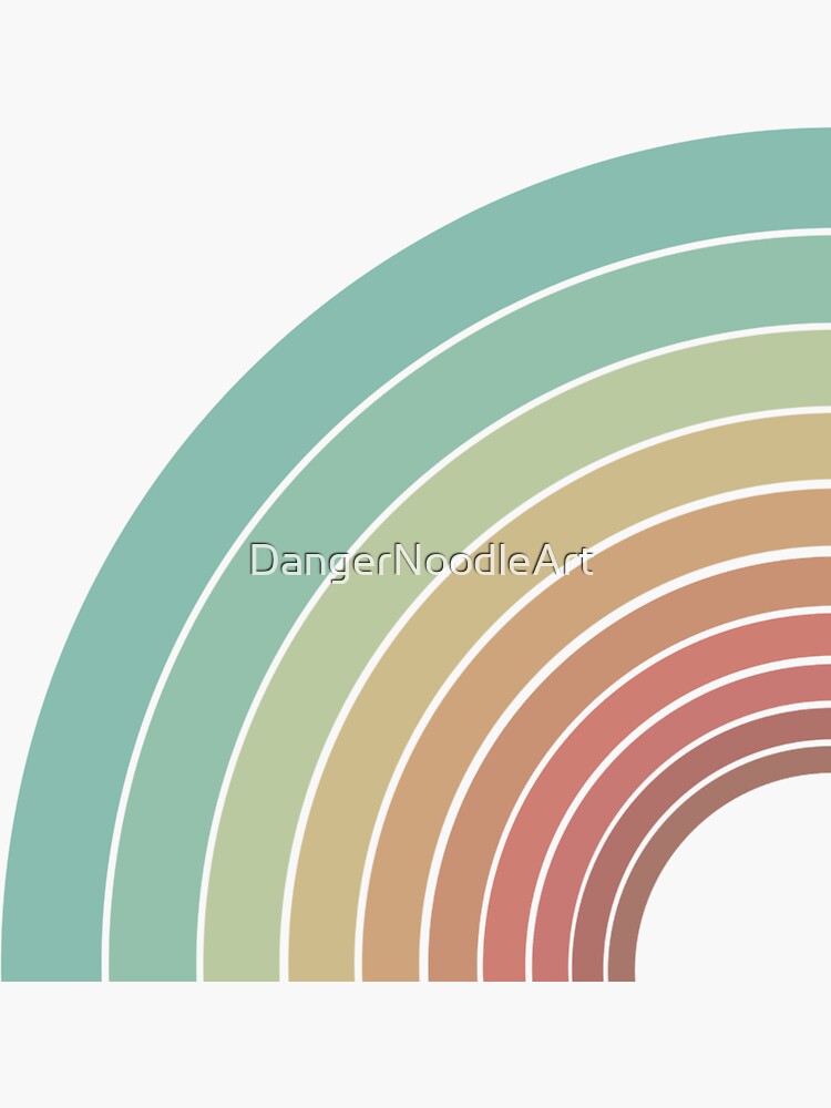 "Earthy Rainbow" Sticker by DangerNoodleArt | Redbubble