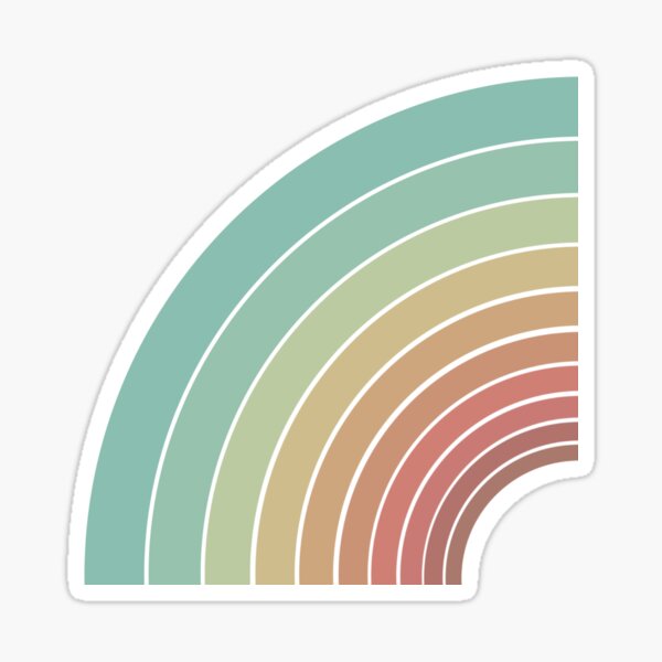 "Earthy Rainbow" Sticker by DangerNoodleArt | Redbubble
