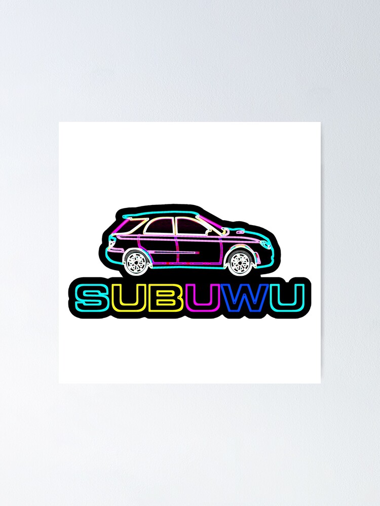 "Neon Subuwu Subaru Pastel Aesthetic Kawaii Decal WRX Vaporwave 2.0 ...
