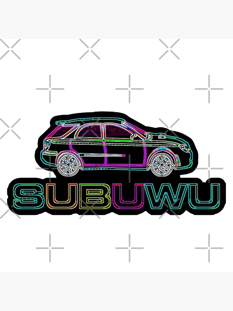 "Neon Subuwu Subaru Pastel Aesthetic Kawaii Decal WRX Vaporwave White 3 ...