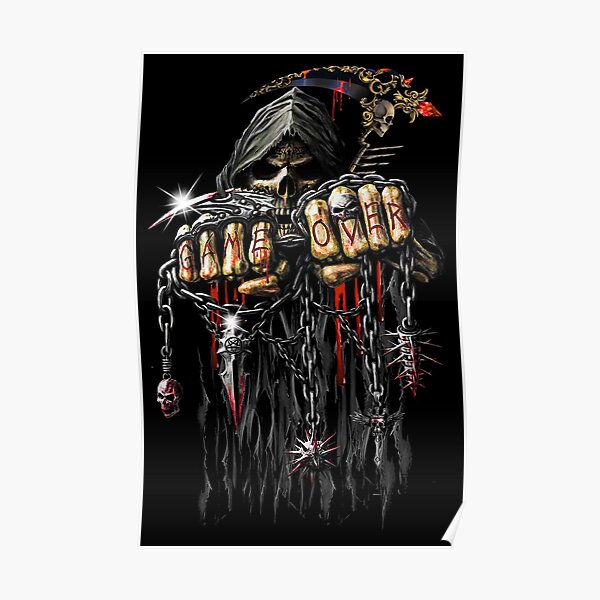 "Grim Reaper Game Over" Poster for Sale by SilvinaNoemi | Redbubble