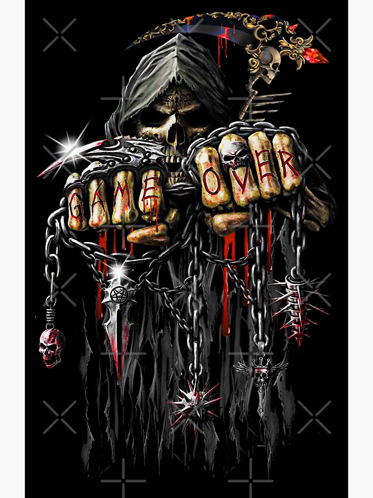 "Grim Reaper Game Over" Sticker for Sale by SilvinaNoemi | Redbubble