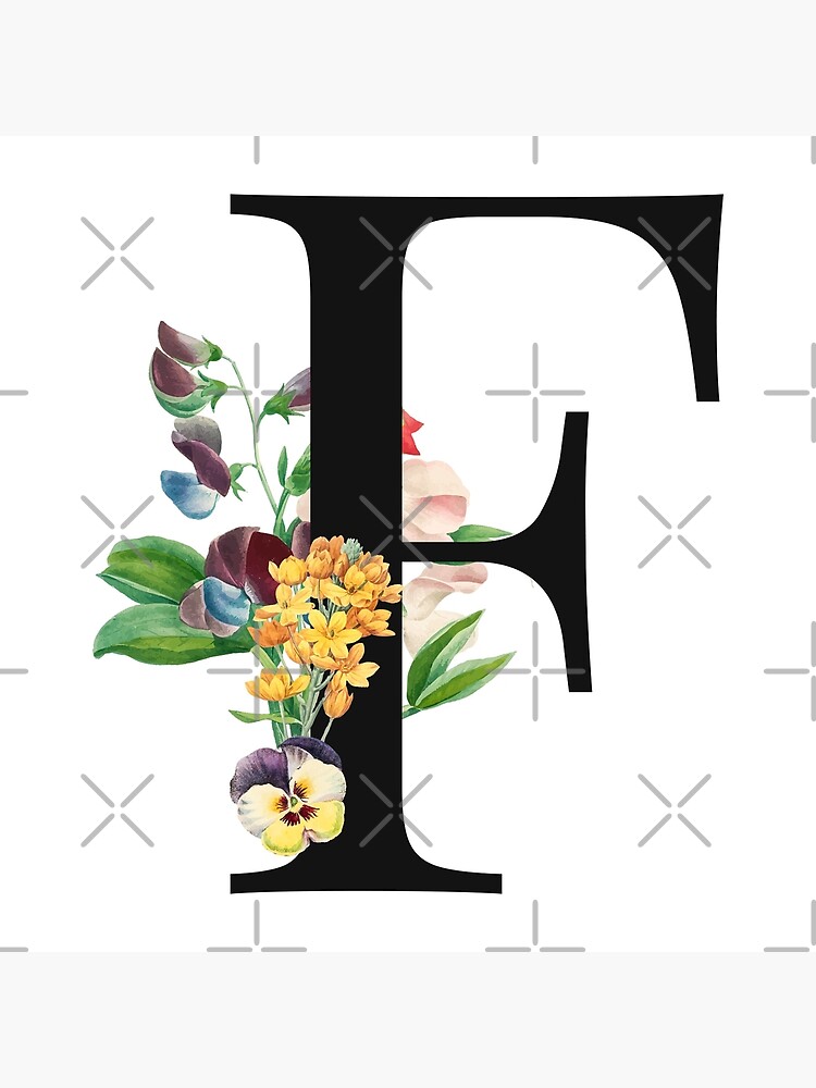 "Split Floral Letter Monogram | Personalized Flower Letter F ...
