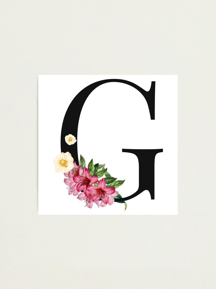 "Split Floral Letter Monogram | Personalized Flower Letter G ...