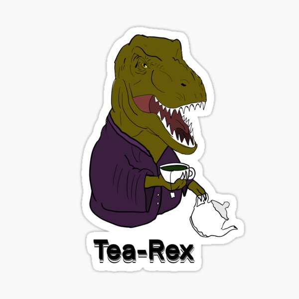 "Tea-Rex" Sticker for Sale by Manalopangaea | Redbubble
