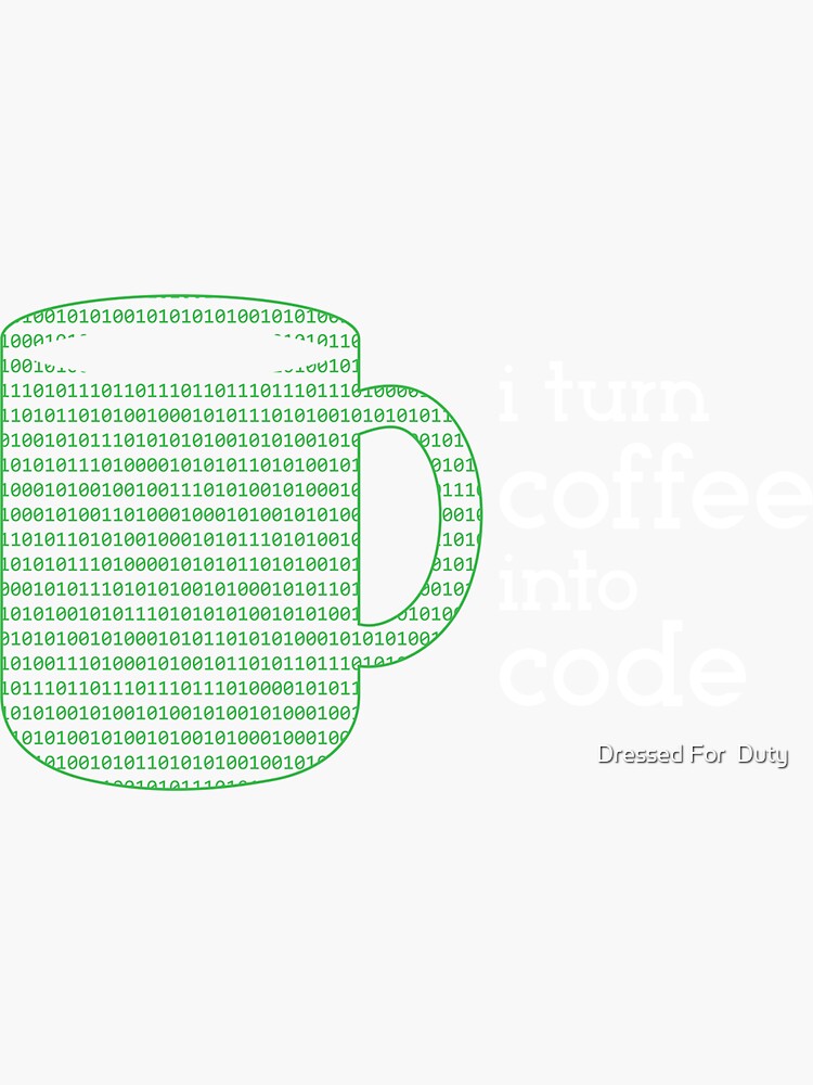 Pegatina «Convierto el café en código Programación divertida del ...