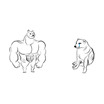 "Strong vs. Weak Doge Meme Drawing" Sticker for Sale by lextong8 ...