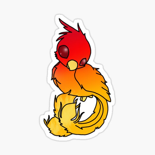 "Chibi Phoenix " Sticker for Sale by queerwordnerd | Redbubble