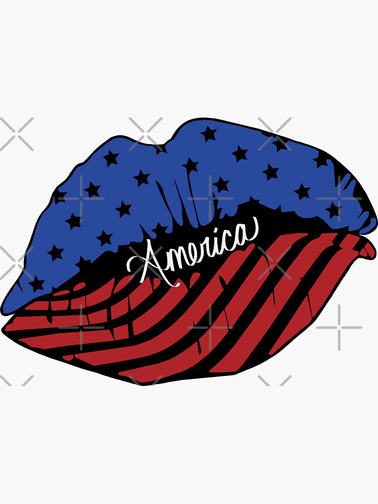 "America kiss" Sticker by LHaynes2020 | Redbubble