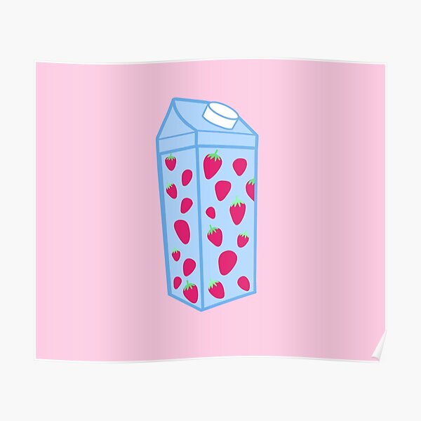 "Crystal strawberry milk carton bottle" Poster for Sale by ...