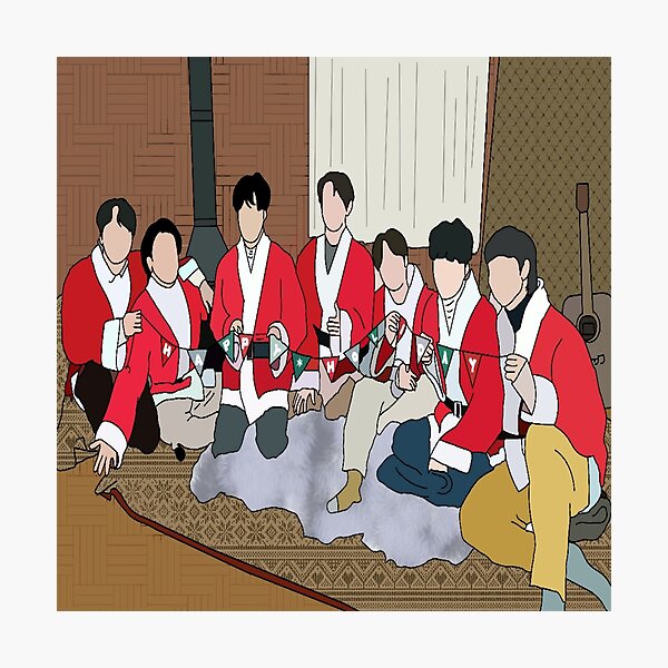 Lámina fotográfica «Saludos felices de los miembros de BTS versión ...