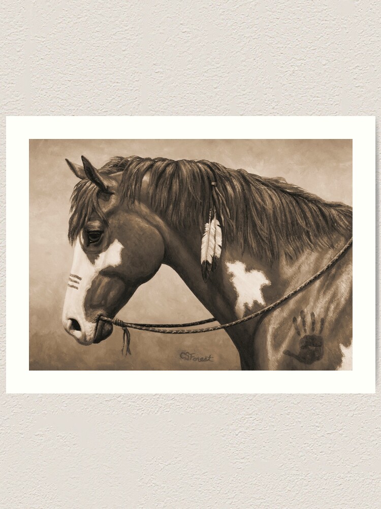 Native American War Horse Art The Horse's Landscape – Red Earth