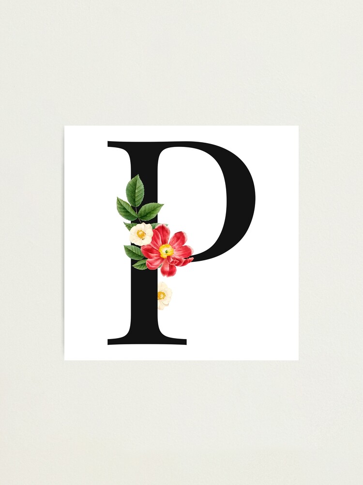 "Split Floral Letter Monogram | Personalized Flower Letter P ...