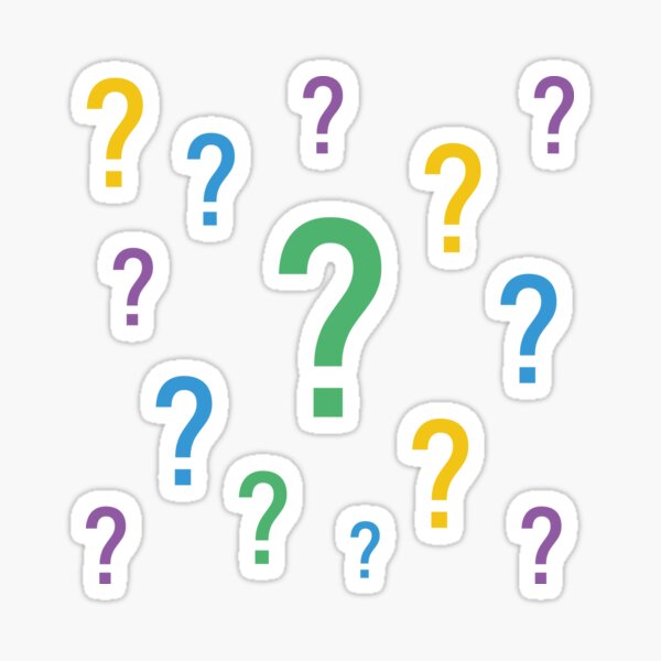 "Colorful Question Mark Sticker Asking Sticker ?" Sticker for Sale by ...