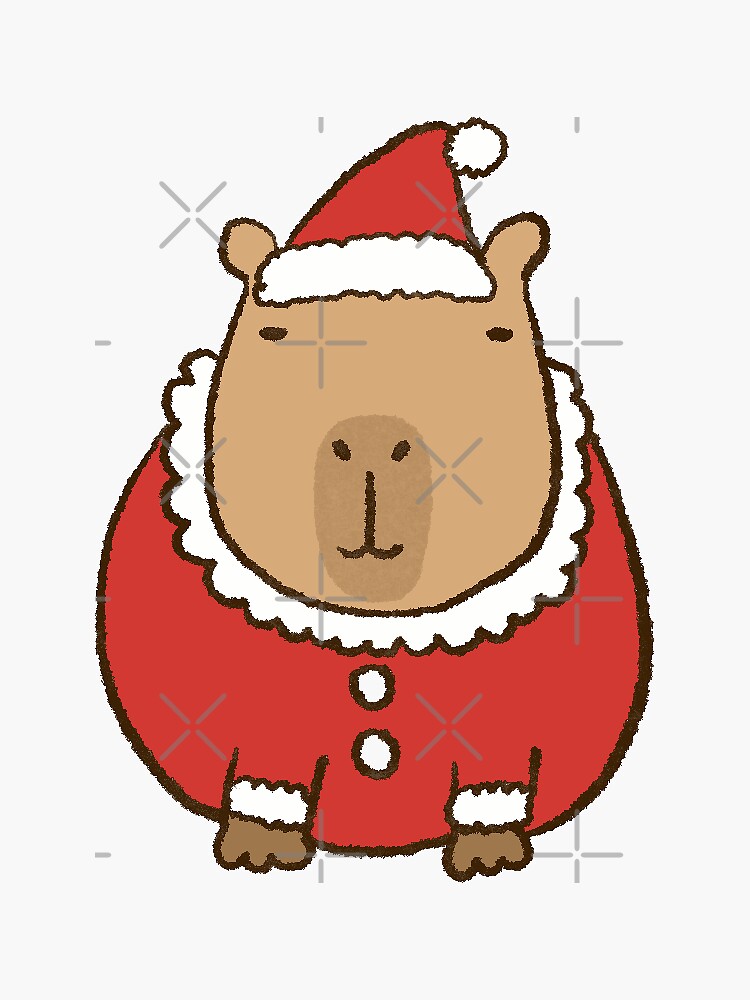 "Santa Capybara" Sticker by picopang | Redbubble