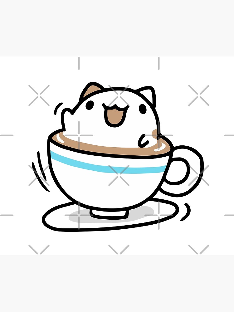 Impression photo « Chat de café kawaii, Comic Cat, Bugcat Capoo », par dev-ilyass | Redbubble
