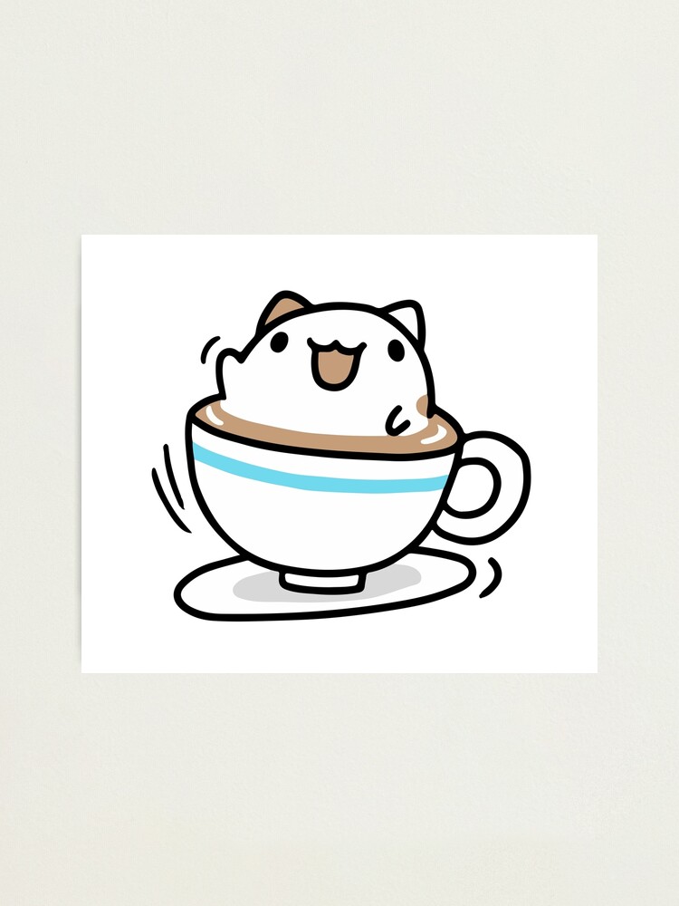 Impression photo « Chat de café kawaii, Comic Cat, Bugcat Capoo », par dev-ilyass | Redbubble