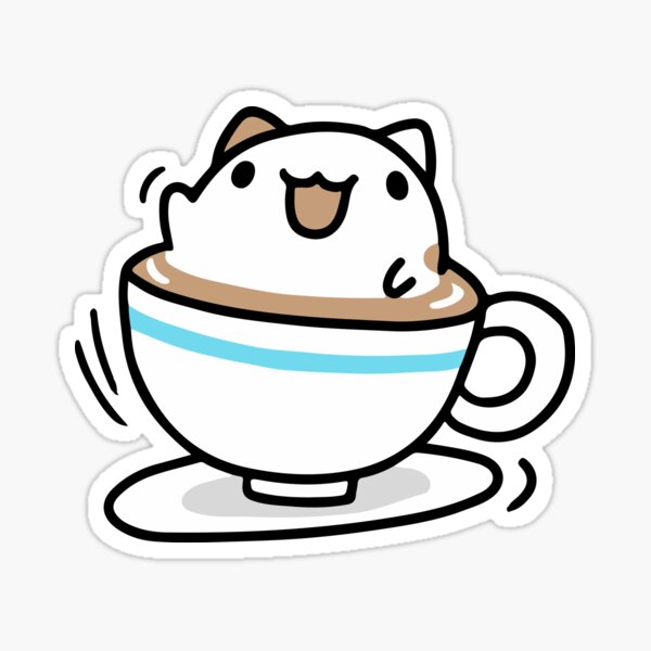 "Kawaii coffee cat , Comic Cat, Bugcat Capoo" Sticker for Sale by dev ...