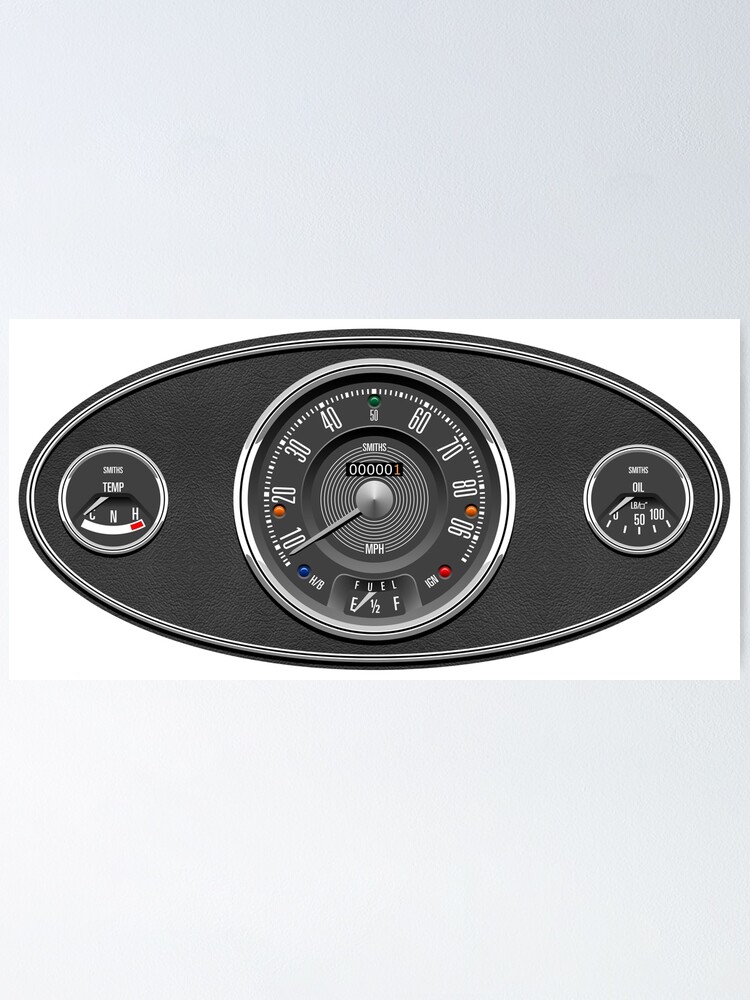 "Classic Mini dashboard" Poster for Sale by car2oonz | Redbubble