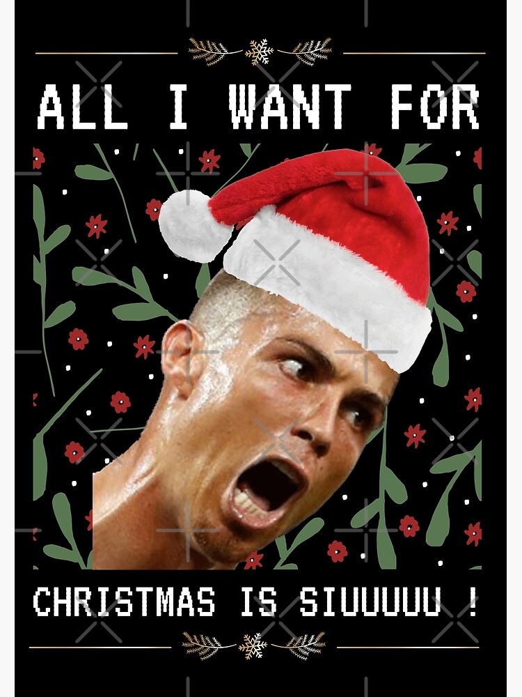 "cristiano ronaldo siuuu funny meme christmas" Photographic Print for ...