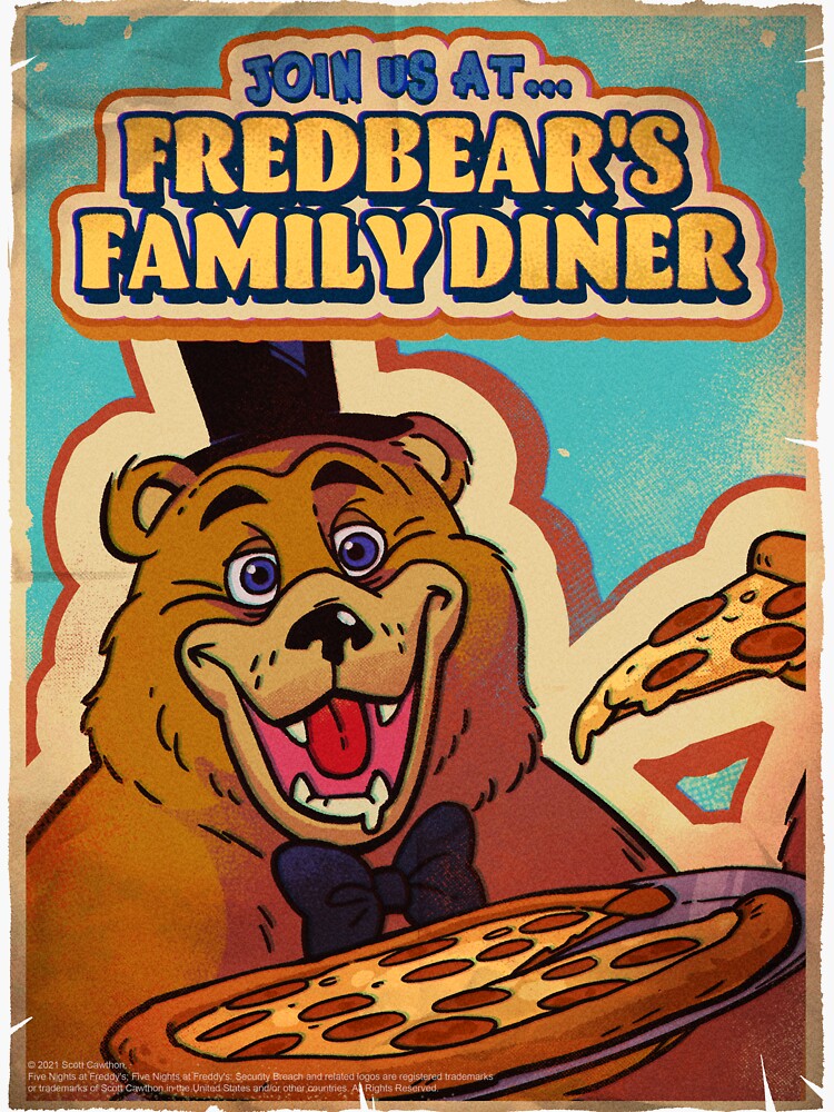 "Fredbear's Family Diner Poster" Sticker for Sale by popcultmania ...
