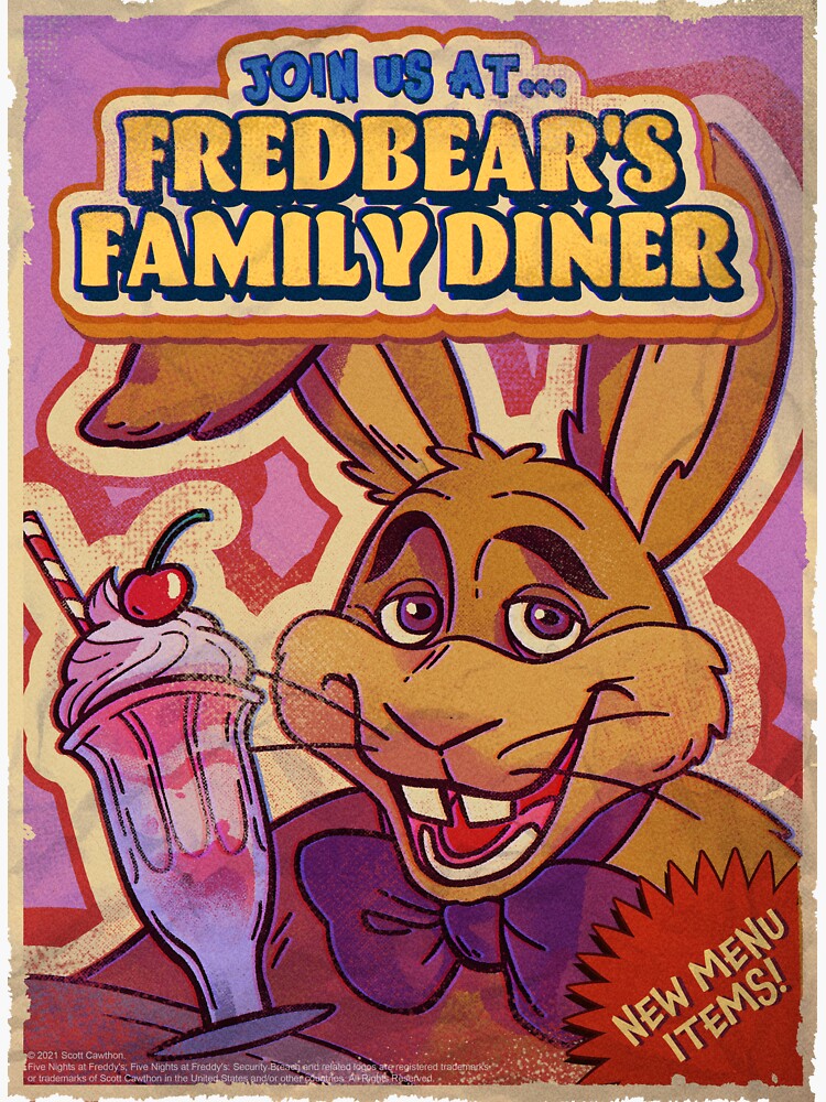 "Fredbear's Family Diner Poster (Spring Bonnie)" Sticker for Sale by ...