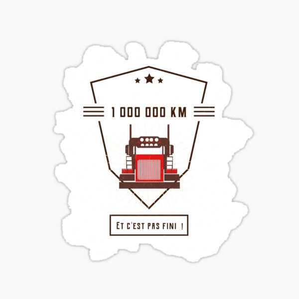 "Truck: 1 million km" Sticker by NamenamFactory | Redbubble
