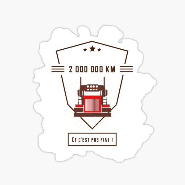 "Truck: 2 million km" Sticker for Sale by NamenamFactory | Redbubble
